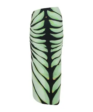 Roberto Cavalli Ruched Printed Skirt