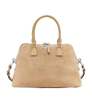 MAISON MARGIELA Zipped Detailed Top Handle Bag - Camel