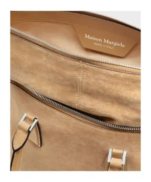 MAISON MARGIELA Zipped Detailed Top Handle Bag - Camel