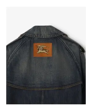 Burberry Cropped Double-breasted Denim Jacket