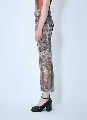 JEAN PAUL GAULTIER Médaillon Print Mesh Midi Skirt
