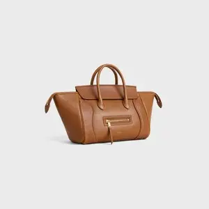Celine Little Luggage Bag In Supple Shiny Lambskin - Soft Tan
