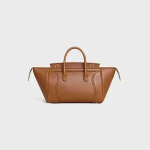 Celine Little Luggage Bag In Supple Shiny Lambskin - Soft Tan