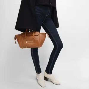 Celine Little Luggage Bag In Supple Shiny Lambskin - Soft Tan