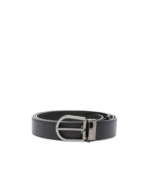 Montblanc Horseshoe Buckle Leather Belt - Black