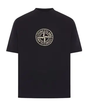 Stone Island Compass Printed Crewneck T-shirt - Black