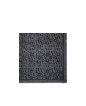Fendi Keffiyeh All-over Ff Pattern Scarf - Gray