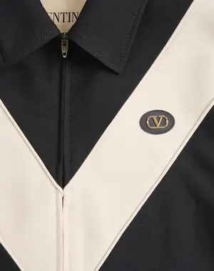 Valentino Garavani Logo Patch Zip-up Overshirt - Black