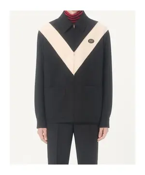 Valentino Garavani Logo Patch Zip-up Overshirt - Black