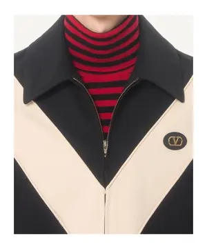 Valentino Garavani Logo Patch Zip-up Overshirt - Black