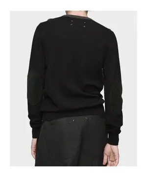 MAISON MARGIELA Two-tone Crewneck Jumper With Ribbed Details - Grey