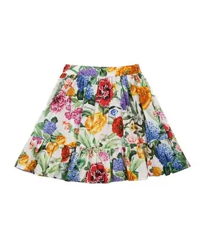 Dolce & Gabbana Floral Print Ruffle Hem Skirt