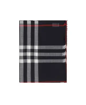 Burberry Checked Frayed-edge Scarf - Black