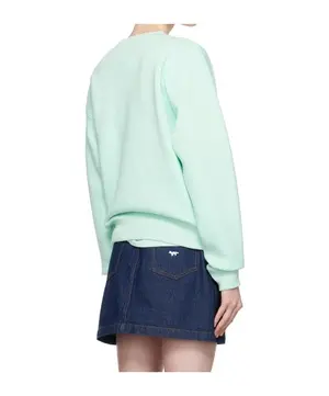 Maison Kitsuné Bold Fox Head Patch Crewneck Sweatshirt - Mint