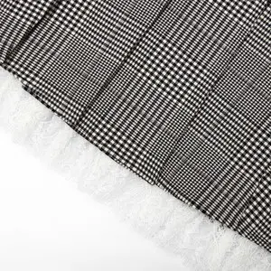 SELF-PORTRAIT Prince Of Wales Check Pleated Midi Skirt - Gray