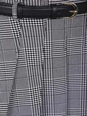 SELF-PORTRAIT Prince Of Wales Check Pleated Midi Skirt - Gray