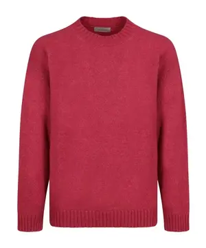 LANEUS Ribbed Knit Pullover - Red