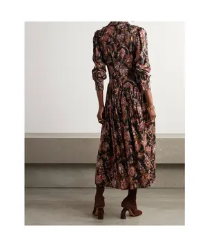 Ulla Johnson Long-sleeved Printed Midi Dress - Brown