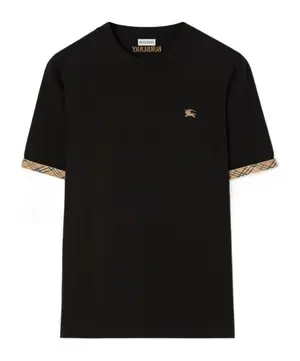 Burberry Check Trim Crewneck T-shirt
