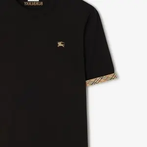 Burberry Check Trim Crewneck T-shirt