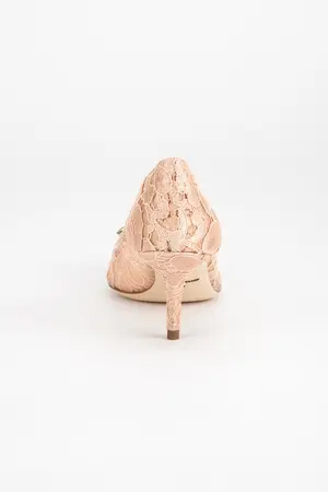 Dolce & Gabbana Embellished Floral Lace Pumps - Nude