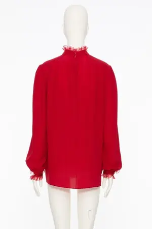 Valentino Garavani Crepe De Chine Long Sleeve Top