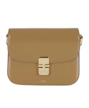 A.p.c. Grace Small Shoulder Bag With Logo Detail - Brown