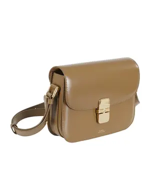 A.p.c. Grace Small Shoulder Bag With Logo Detail - Brown