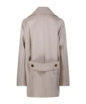 Max Mara Double-breasted Long-sleeved Coat - Nude