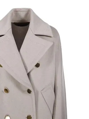 Max Mara Double-breasted Long-sleeved Coat - Nude