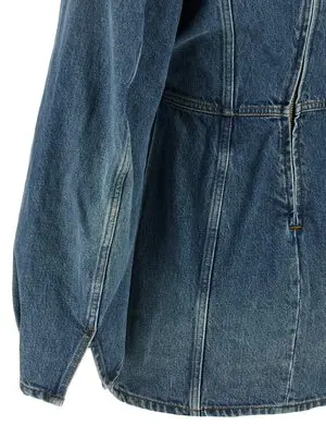 HAIKURE V-neck Long Sleeve Denim Dress - Blue