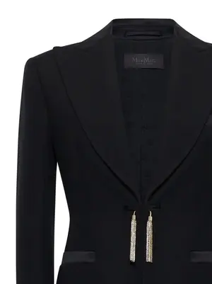 Max Mara Tassel Detailed Collared Blazer - Black