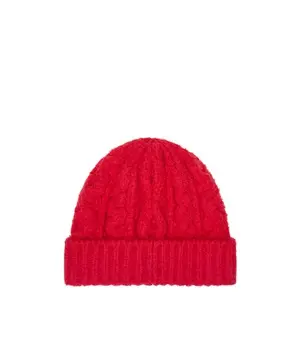 Celine Beanie In Triomphe Brushed Aran Cotton