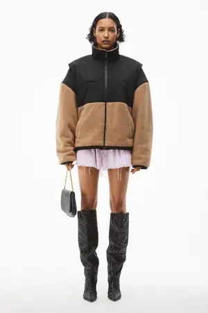 Alexander Wang Panelled Zip Fleece Jacket