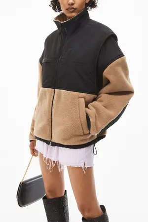 Alexander Wang Panelled Zip Fleece Jacket