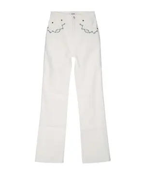 Celine Embroidered Jeans - White
