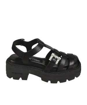 SERGIO ROSSI Buckle Embellished Slingback Sandals