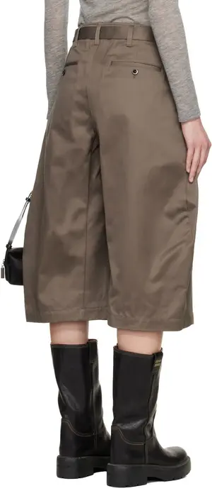 Sacai Belted Wide-leg Patchwork Pants