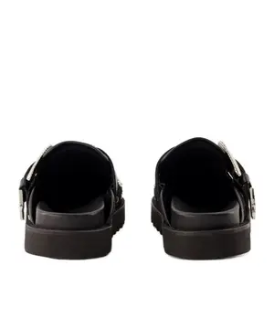 Toga Metallic Detailed Buckled Corduroy Sabots