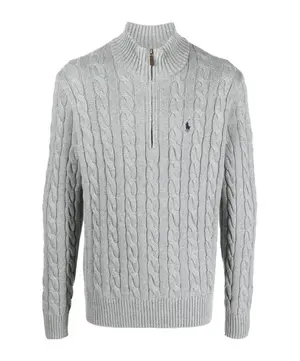 Polo Ralph Lauren Cable Knit Half-zip Sweater - Gray