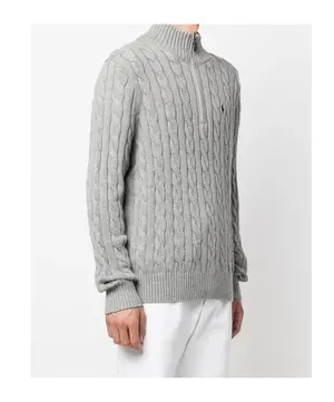 Polo Ralph Lauren Cable Knit Half-zip Sweater - Gray
