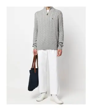 Polo Ralph Lauren Cable Knit Half-zip Sweater - Gray