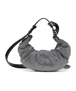 DIESEL® Embellished Scrunched Shoulder Bag - Black