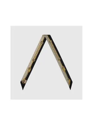 Gucci Gg Chain Horsebit Printed Neckbow