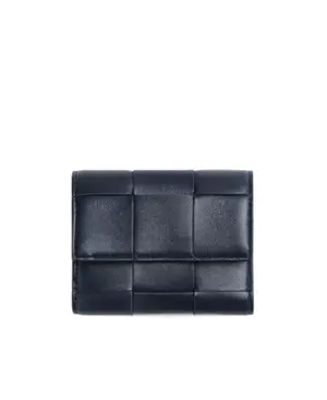 Bottega Veneta Cassette Tri-fold Zip Wallet - Black
