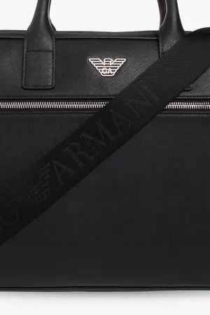 Emporio Armani Logo Plaque Zipped Laptop Case