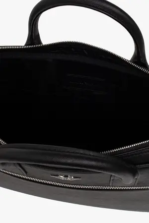 Emporio Armani Logo Plaque Zipped Laptop Case