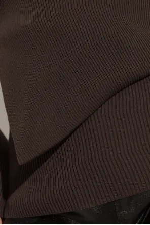 Rick Owens Long Sleeve Asymmetrical Knit Top