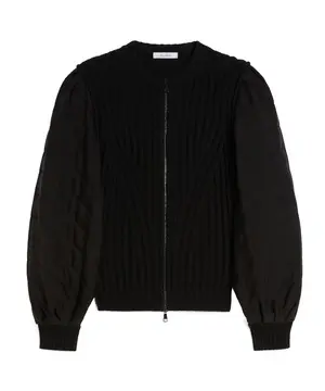 Max Mara Zip-up Ribbed Cardigan