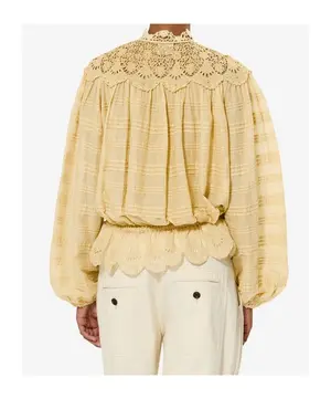 Isabel Marant Étoile Polly Floral Lace Blouse - Light Ochre